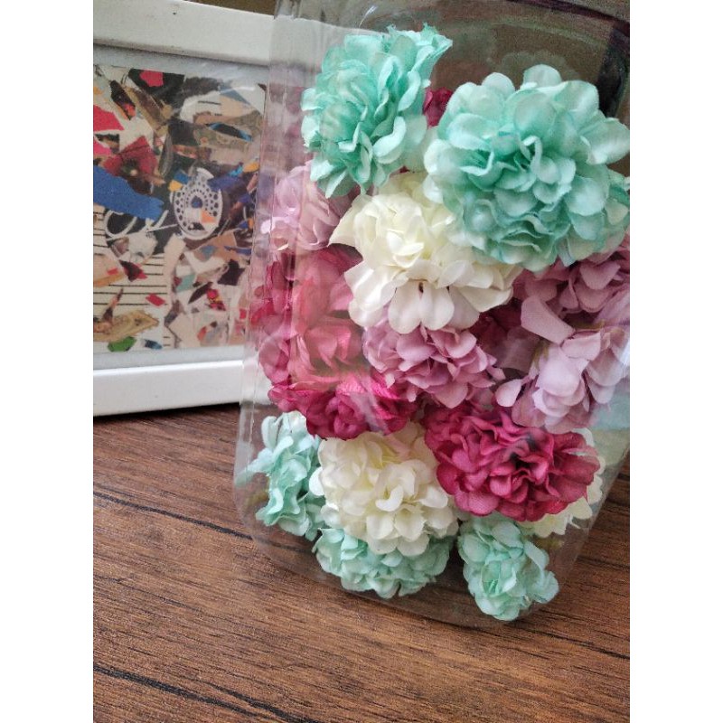 Jual bunga artificial / bunga palsu hijau tosca putih merah wine ungu ...