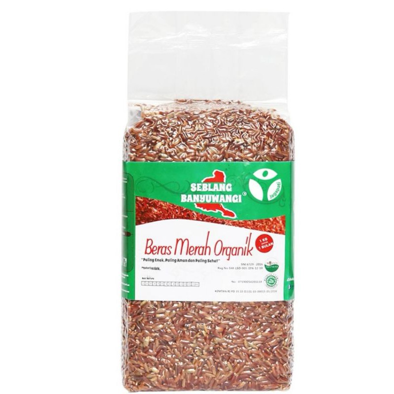 Jual Beras merah organik Seblang banyuwangi kemasan vakum 1kg | Shopee ...