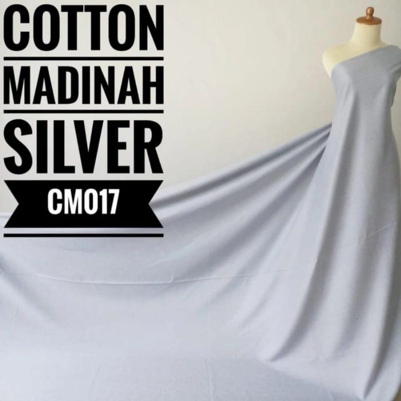 Jual LAST STOCK Kain Meteran Cotton Madinah Silver CM017 | Shopee Indonesia
