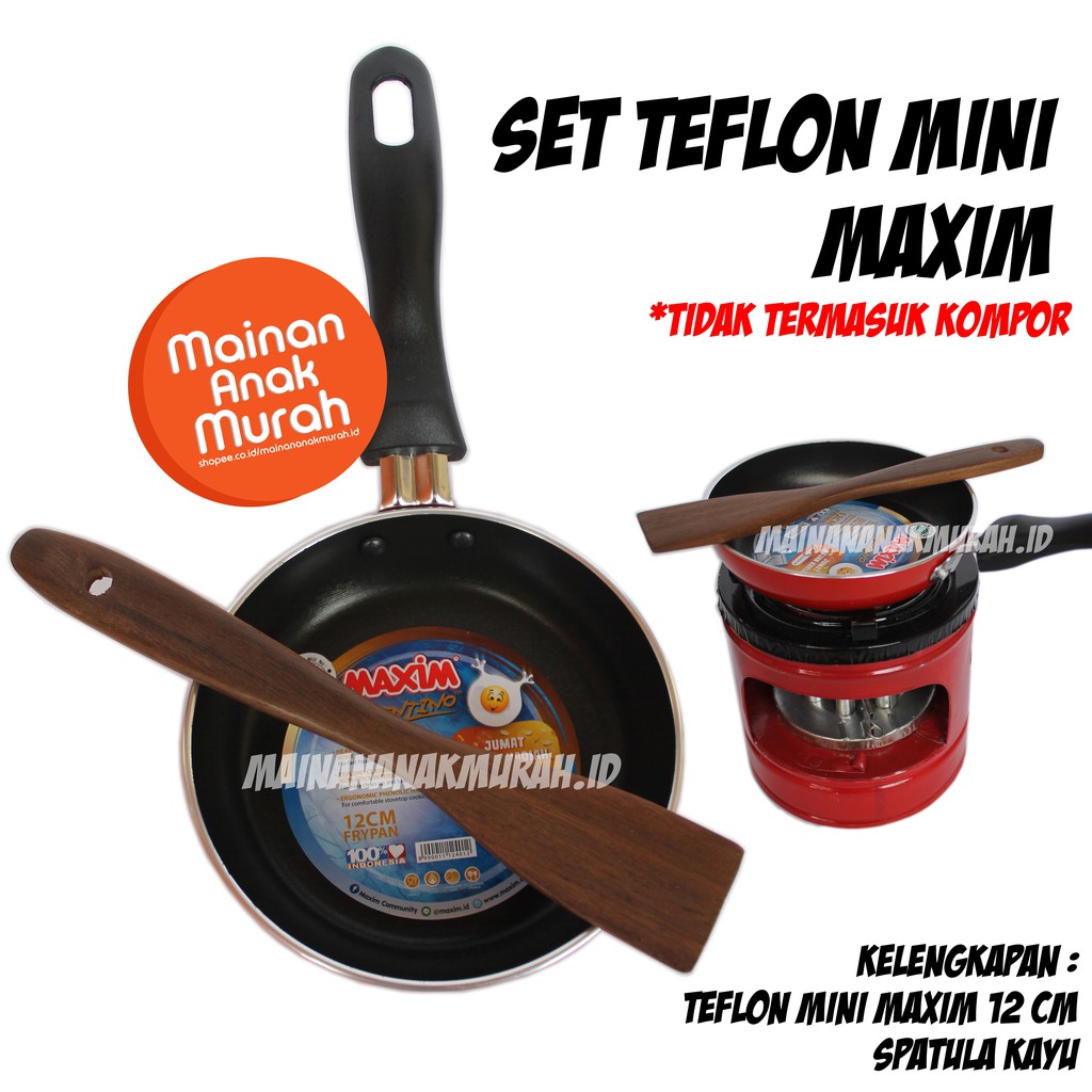 Jual Set Teflon Mini Maxim 12 cm Plus Spatula / Peralatan Alat Tambahan ...
