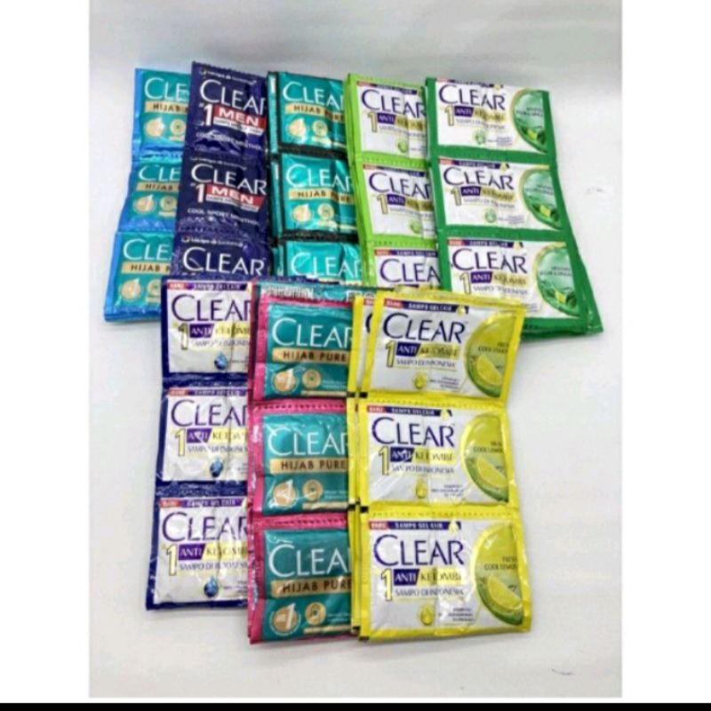 Jual CLEAR SHAMPOO SACHET 9ml/ CLEAR SHAMPOO SACHET isi 12 pcs | Shopee ...