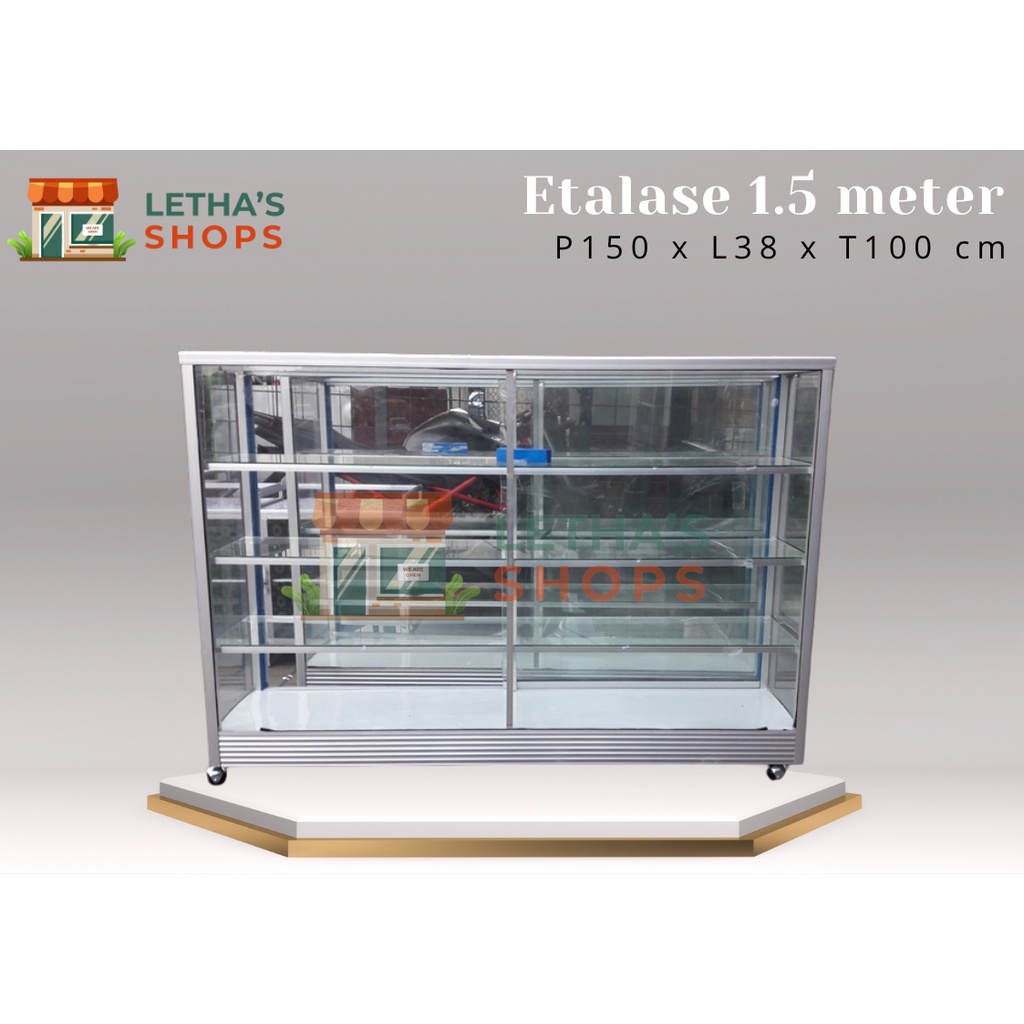 Jual ETALASE ALUMUNIUM KACA (1,5 METER) | Shopee Indonesia