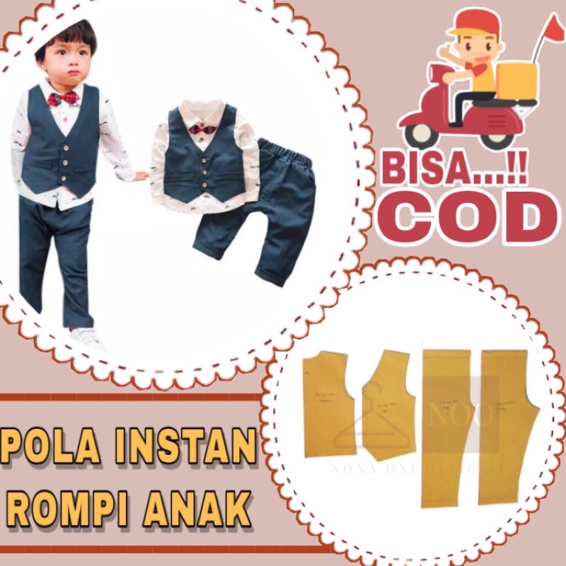 Jual [ BISA COD ] Pola Rompi Anak - Pola Instan Rompi Anak - Pola Baju ...