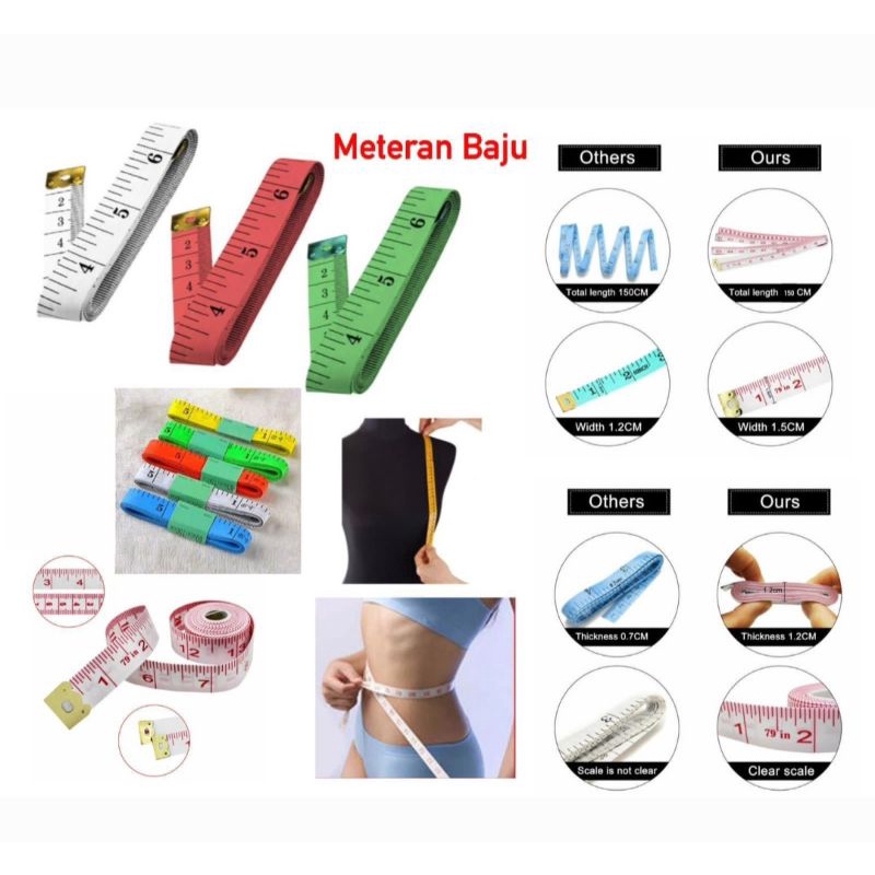 Jual Meteran Kain Meteran Baju Meteran Jahit Meteran Multifungsi ...