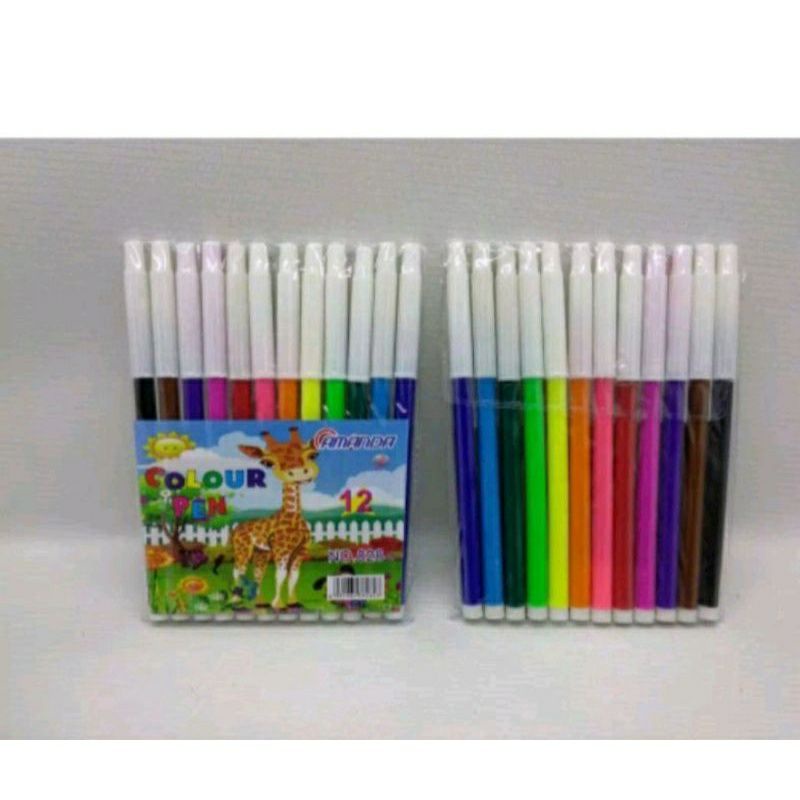 Jual Spidol 12 Warna Murah / Alat lukis warna gambar murah / Colour pen | Shopee Indonesia