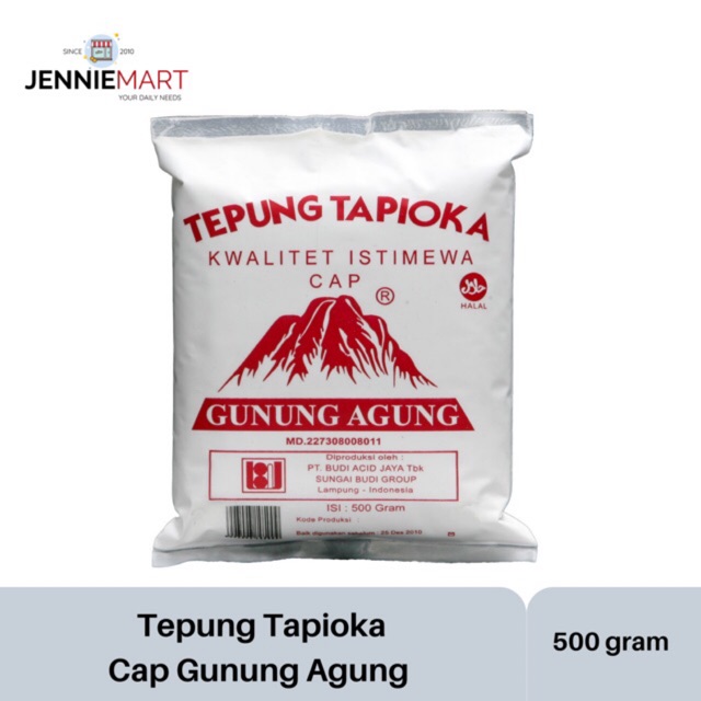 Jual 1 Dus Tepung Tapioka Cap Gunung Agung Merah 500 gram isi 20 Pcs ...