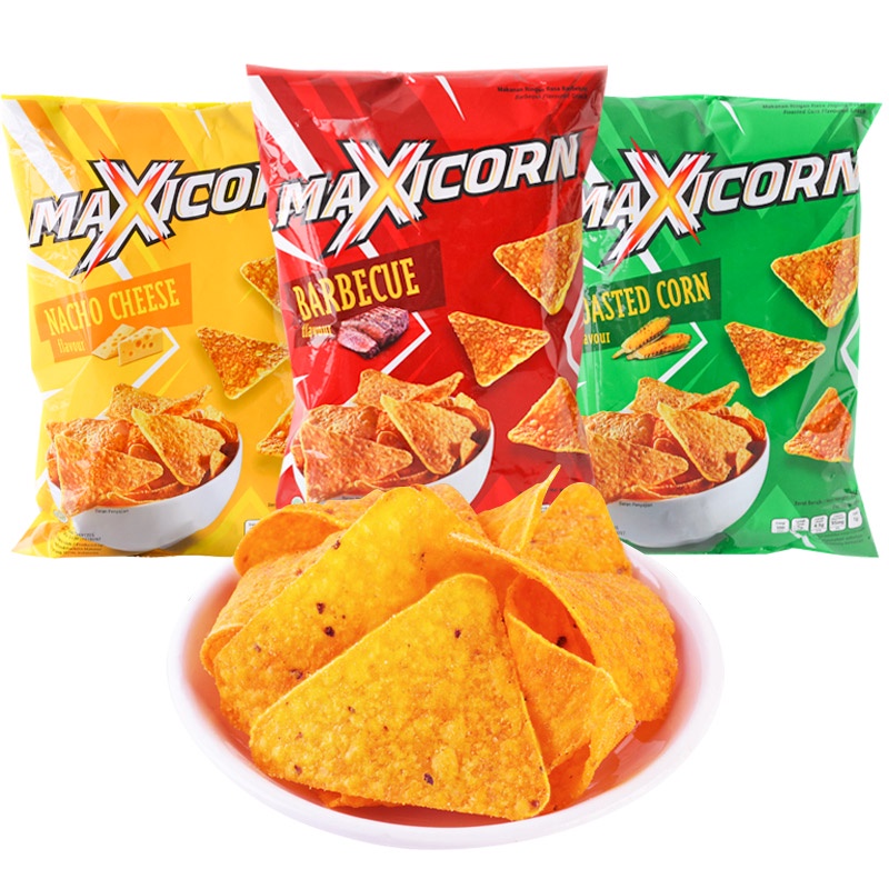 Jual Maxicorn Snack Rasa Barbeque, Roasted Corn & Nacho Cheese 150 Gram ...