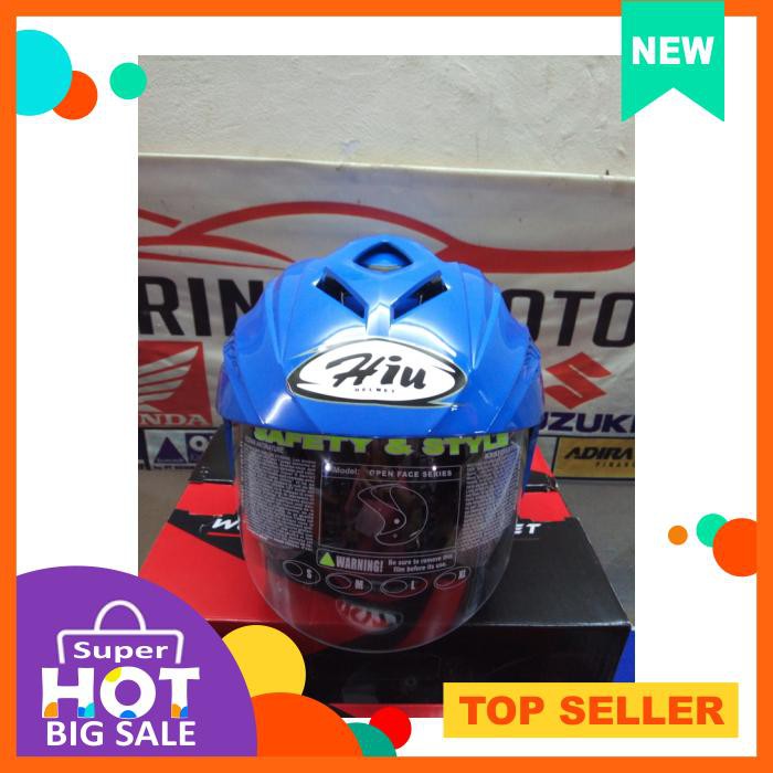 Jual HELM HIU ARROW / DOUBLE VISOR / HALF FACE HELMET / SNI BLUE MILD ...