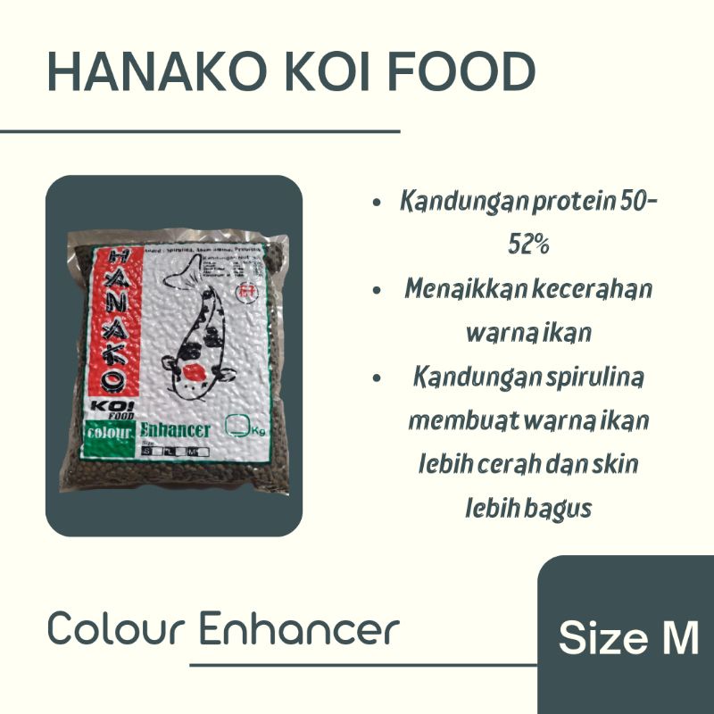 Jual HANAKO Koi Food "Colour Enhancer" | 5mm ( size M ) | 1 Kg | Shopee ...