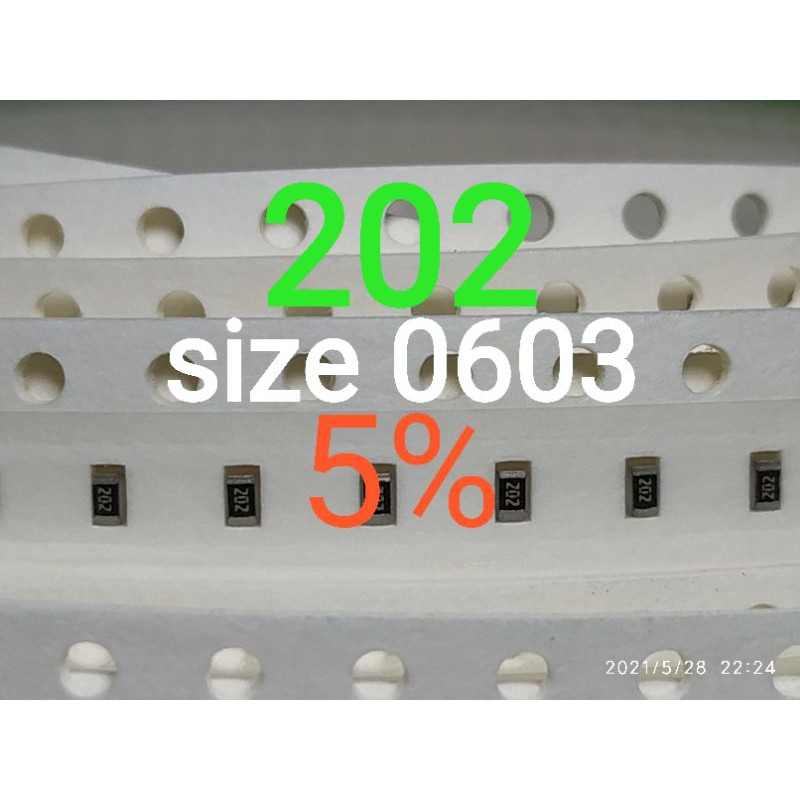 Jual 10pcs Chip resistor smd 202 size 0603 2Kohm 2 Kohm | Shopee Indonesia