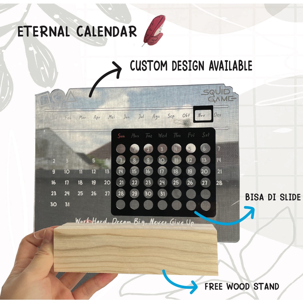 Jual kalender abadi CUSTOM / eternal calender / kalender akrilik ...