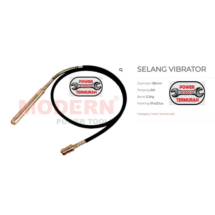 Jual Selang Vibrator MODERN 38 mm x 6 mtr Pemadat Cor Beton Semen 6 ...