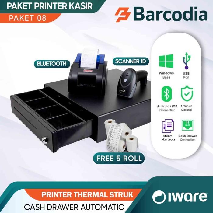 Jual Kasir | Paket Kasir Android Bluetooth (Cash Drawer+Printer+Scanner ...