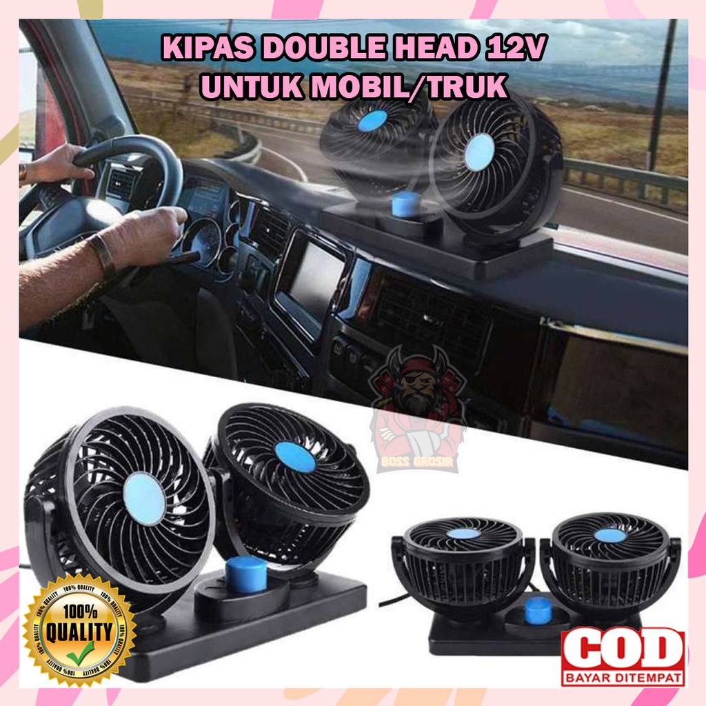 Jual KIPAS ANGIN MOBIL DOUBLE HEADED HEAD FAN 12V / KIPAS ANGIN MOBIL DOUBLE 360 AKSESORIS ...