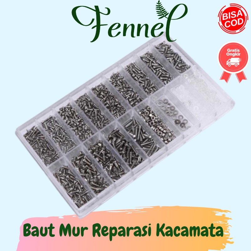 Jual Baut Mur Kecil Reparasi Kacamata 1000 PCS A3 | Shopee Indonesia