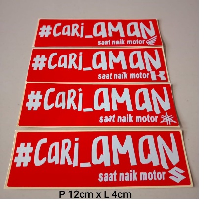 Jual stiker cutting cari aman honda suzuki kawasaki yamaha | Shopee ...