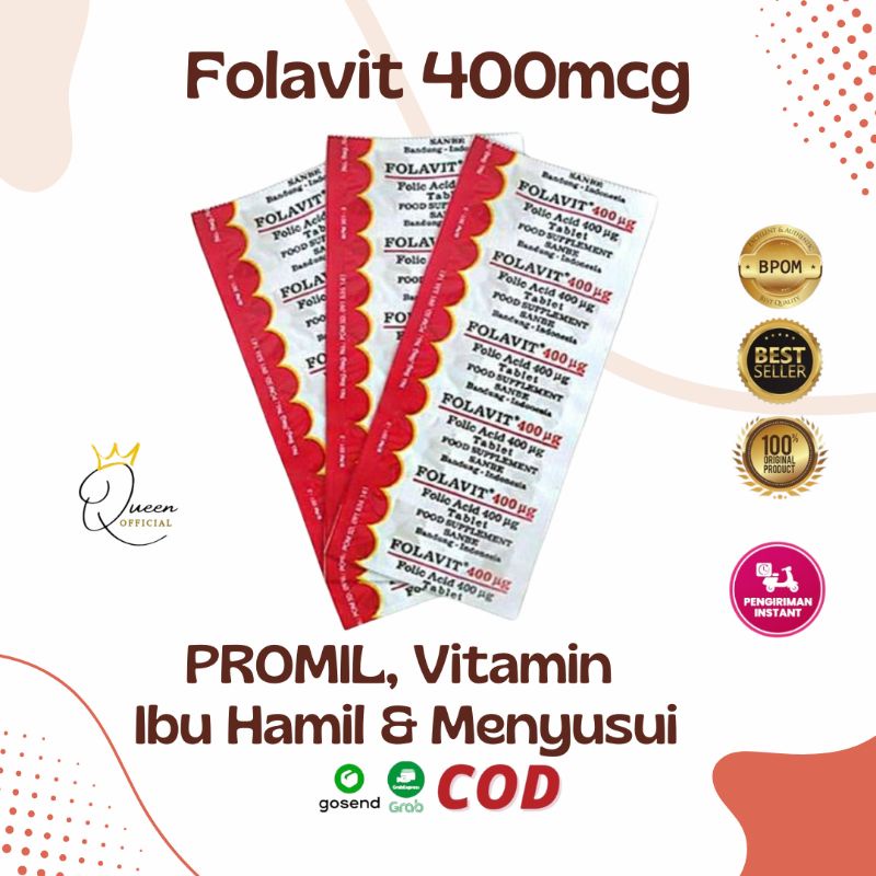 Jual Folavit 400mg Asam folat vitamin kesuburan untuk ibu hamil dan ...