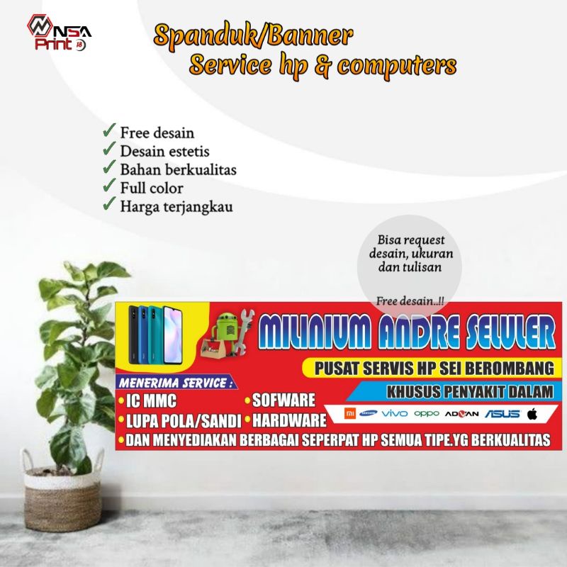Jual Cetak banner/spanduk, spanduk toko listrik & elektronik, Bisa request & free desain ...