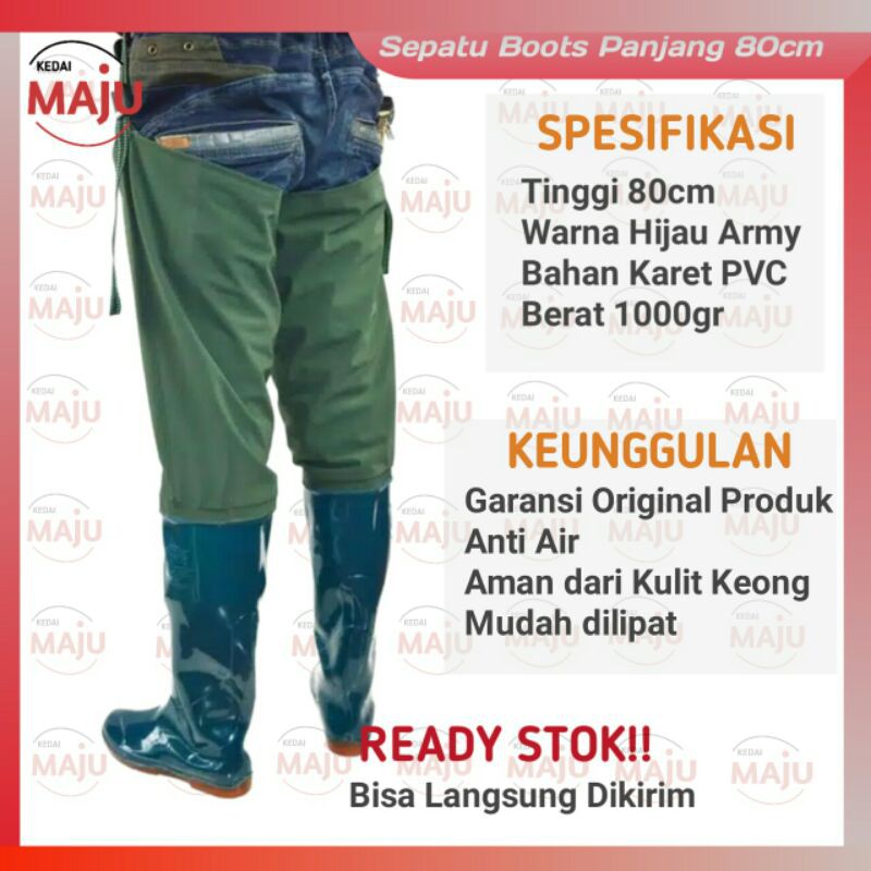 Jual PROMO Sepatu Boots Karet Petani Panjang 80cm aman dari Gigitan ...