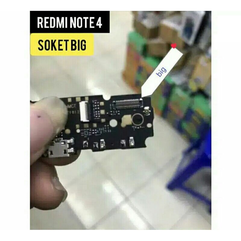 Jual FLEXIBLE/KONEKTOR CHARGER XIAOMI REDMI NOTE 4 SOKET BIG/SMALL ...