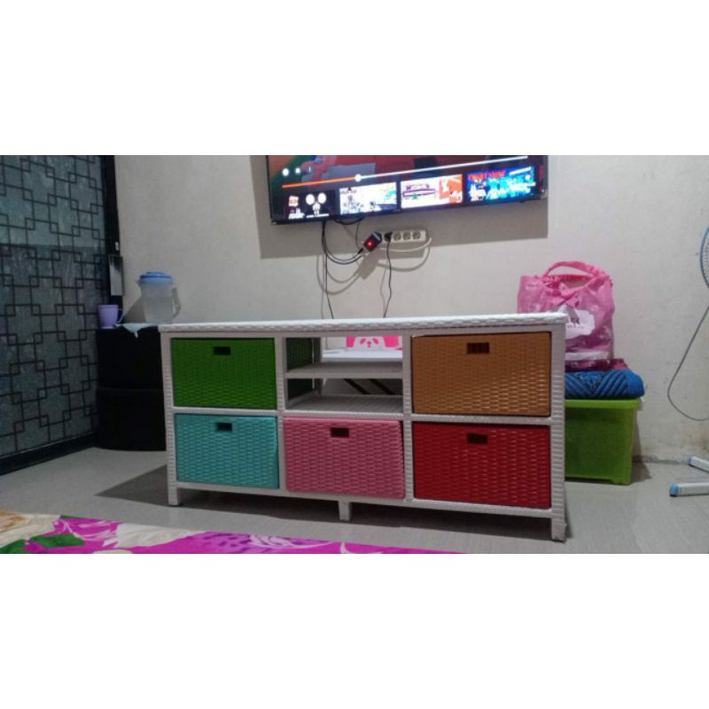 Jual Lemari rotan sintetis rak dvd | Shopee Indonesia