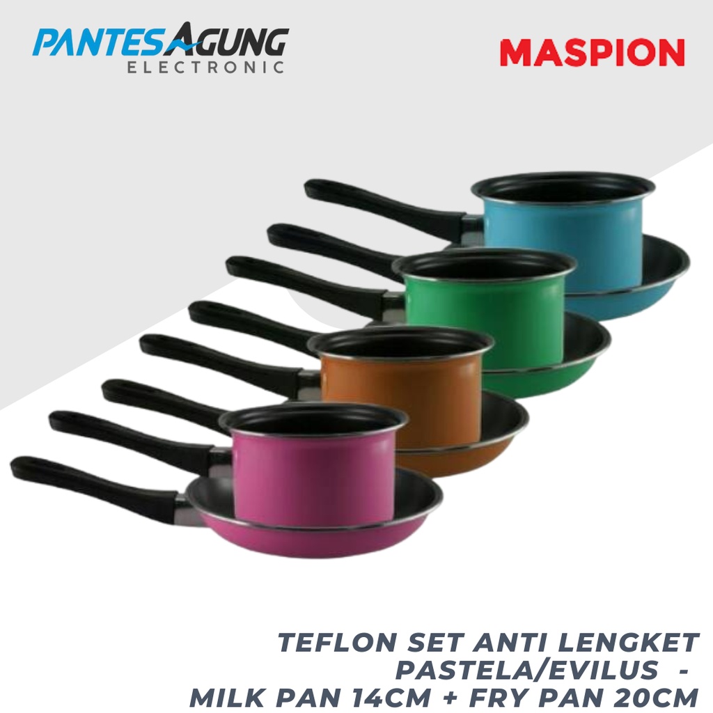 Jual Teflon Set anti lengket Pastela/Evilus - Milk Pan 14cm + Fry Pan ...
