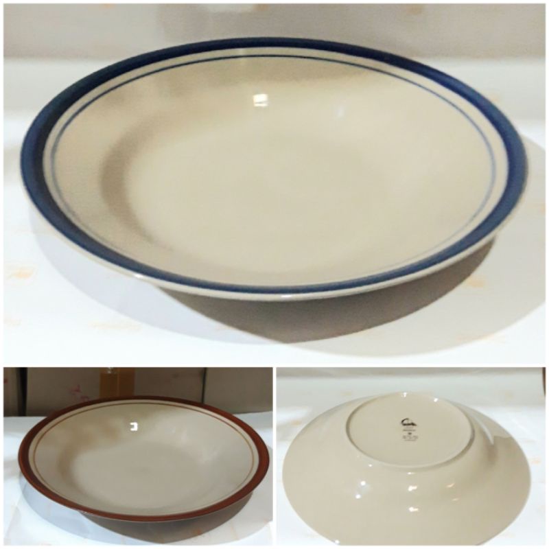 Jual Piring Makan Keramik Les Biru Les Coklat 8 Inch | Shopee Indonesia