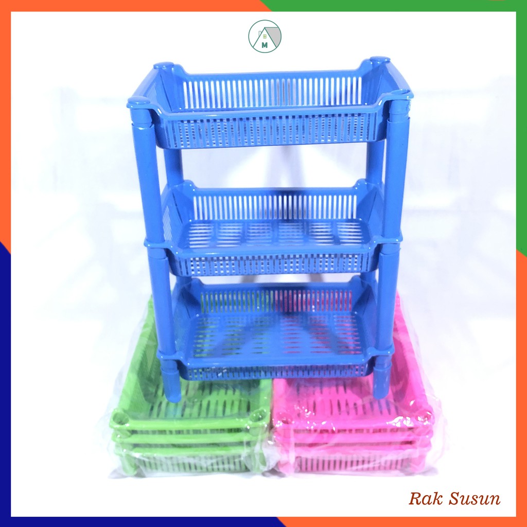 Jual Rak Susun 3 tingkat size Kecil Persegi Serbaguna | Shopee Indonesia