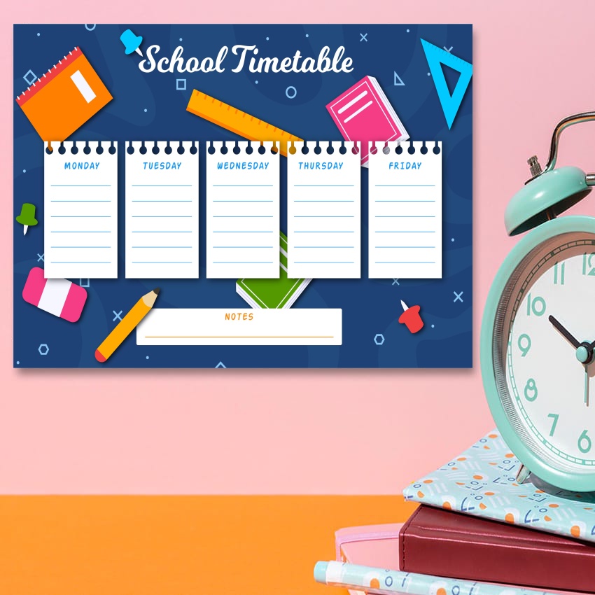 Jual Poster jadwal pelajaran school timetable Untuk anak poster dinding ...