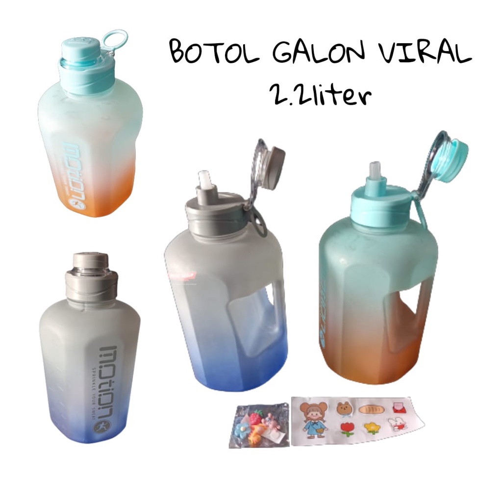 Jual VIRAL!! Botol Minum Viral 2200ML / Botol Motion Sport Gradasi ...
