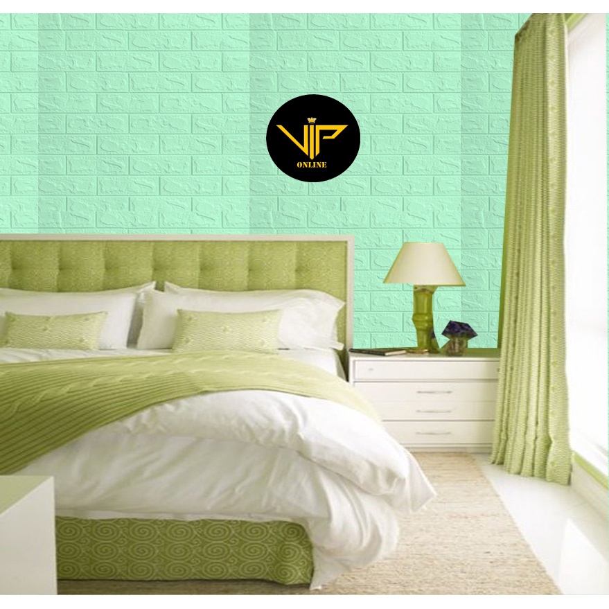 Jual VIP Wallpaper Foam Bata Warna Hijau Tosca Premium Wallpaper ...