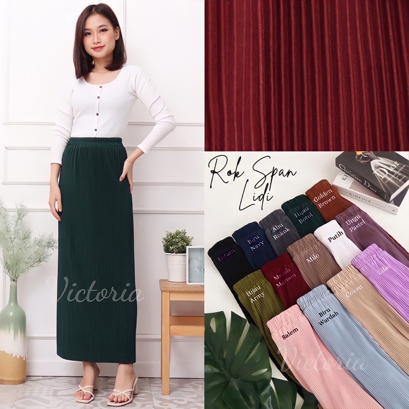 Jual Rok Span Lidi Plisket Hyget Premium | Shopee Indonesia