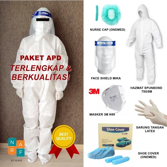 Jual Paket Full Set APD Hazmat Lengkap 3M Masker Original | Shopee ...
