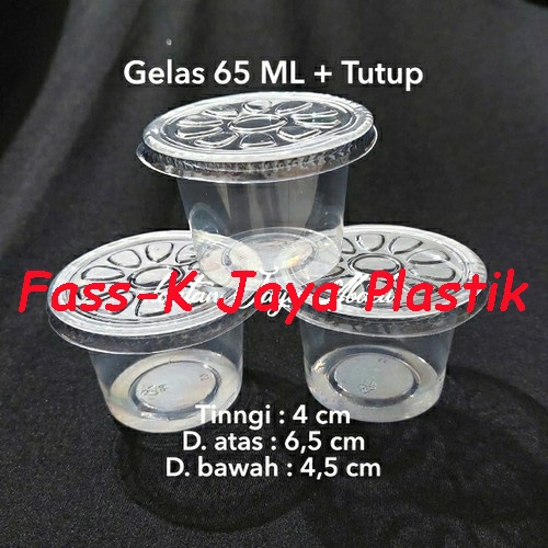 Jual Gelas puding 65ml / cup Jelly bening / Gelas agar + Tutup ukuran 65 ml | Shopee Indonesia