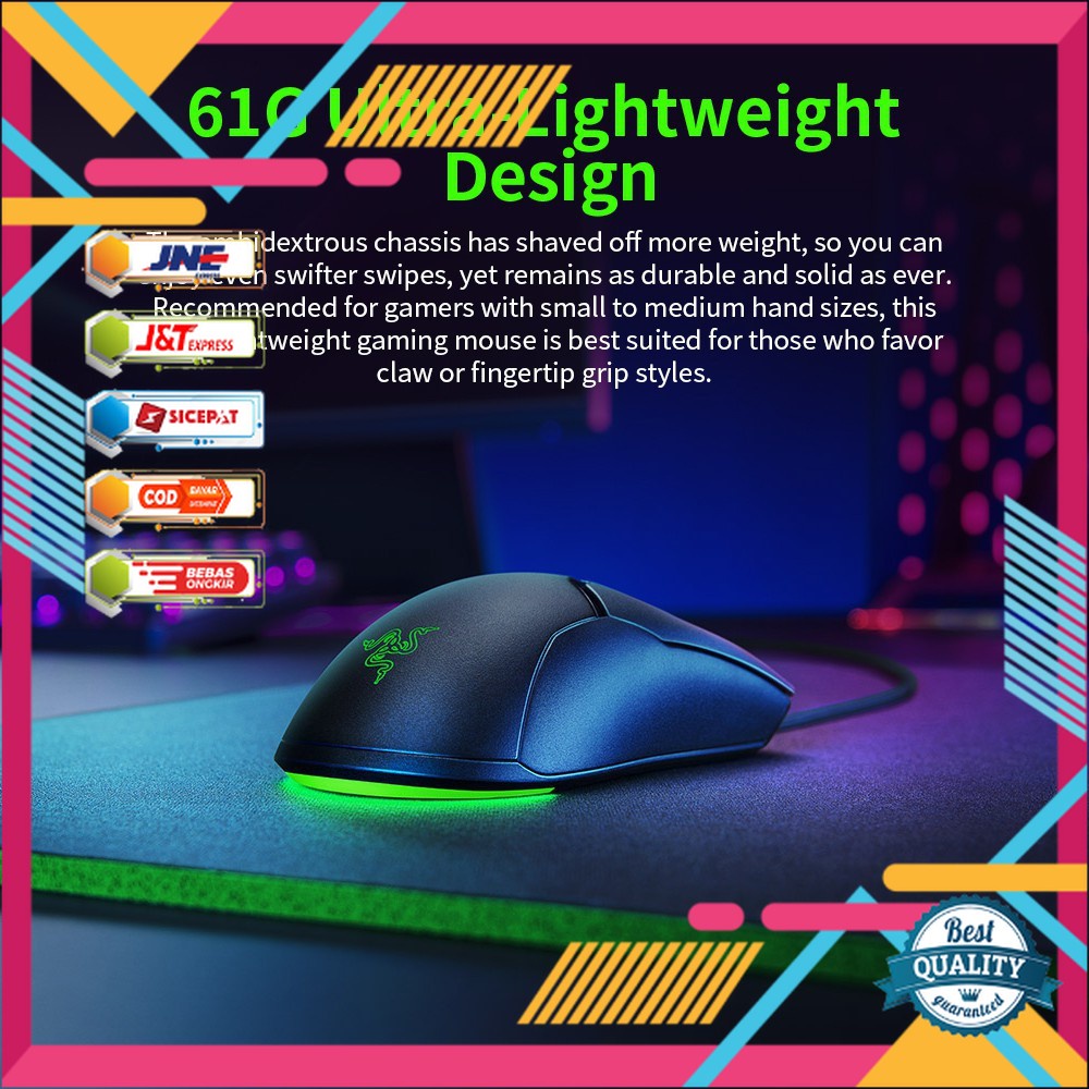 Jual Razer Viper mini mini version 61g lightweight computer wired ...