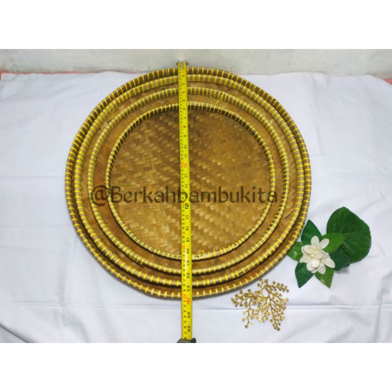 Jual tampah bambu / nampan bambu / Tempat saji makanan 45 - 55 cm ...