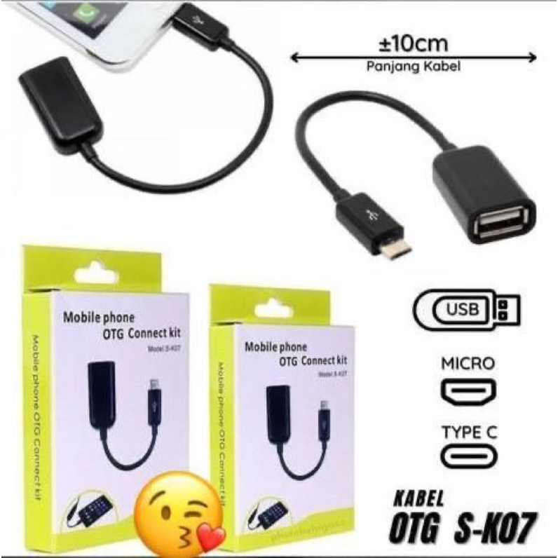 Jual OTG KABEL MICRO USB/V8 PlUS PACKING PLASTIK | Shopee Indonesia