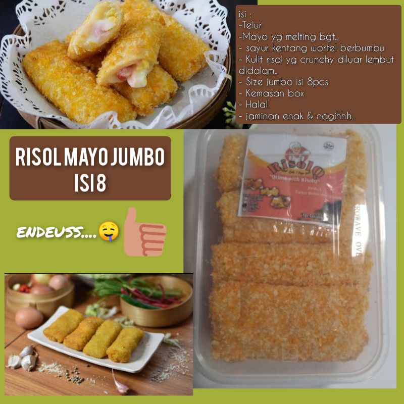 Jual Enakk!! Risol mayo & Risol Ayam sayur isi 8 jumbo kemasan box ...