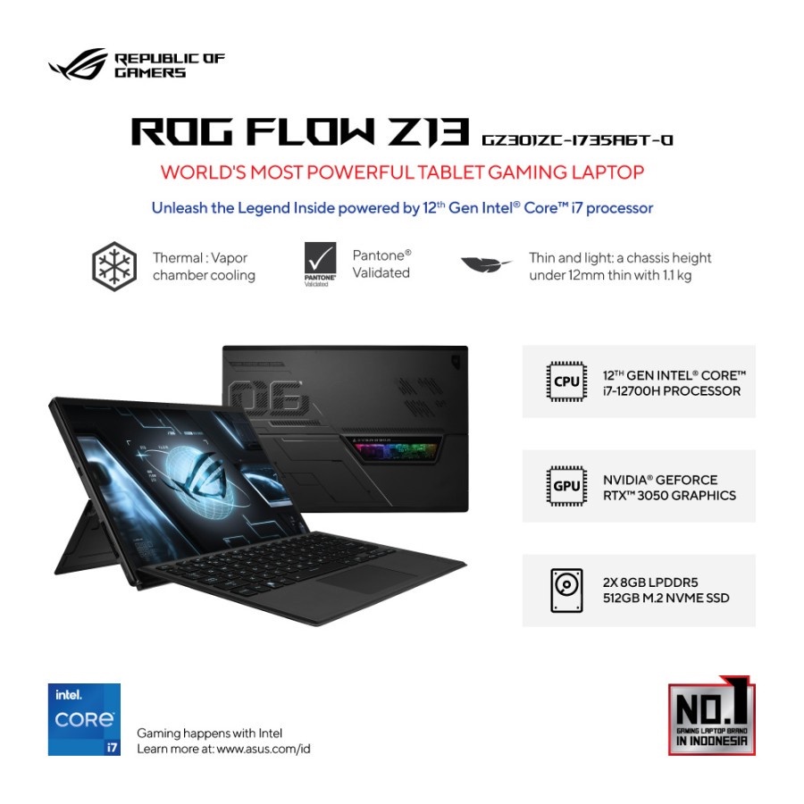 Jual ASUS ROG Flow Z13 GZ301ZC-I735A6T-O - Black [Intel® Core™ i7 ...