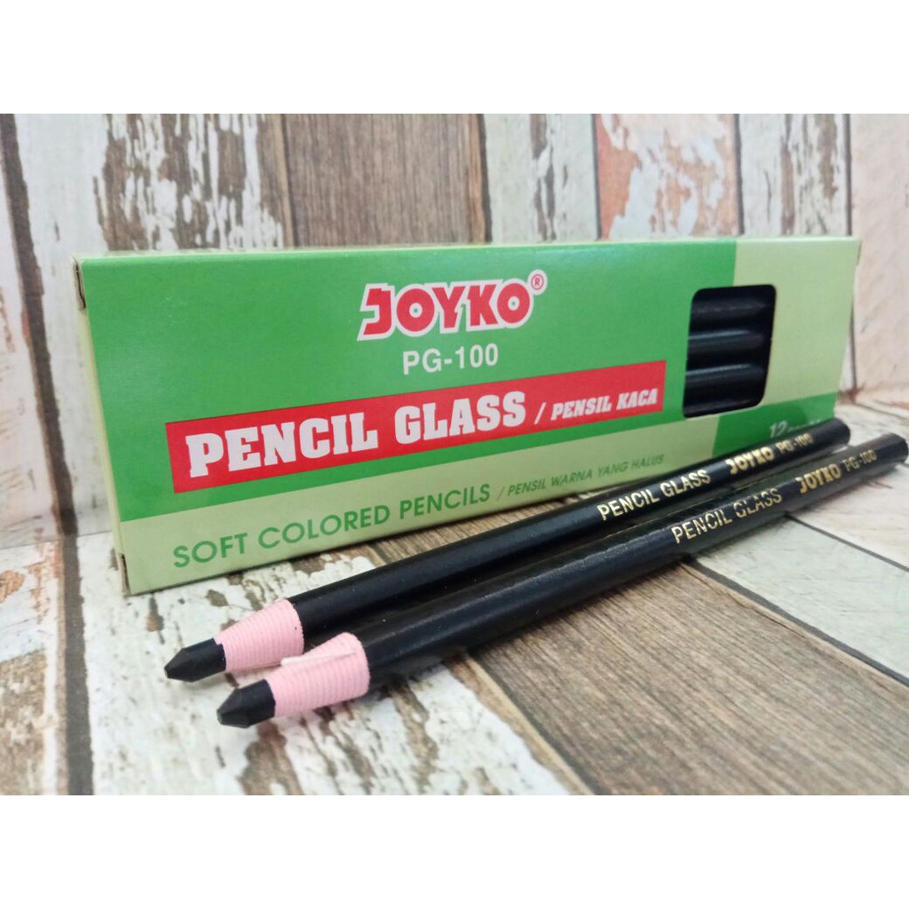 Jual Pencil Glass Pensil Kaca Joyko PG-100 Hitam per Pack | Shopee ...