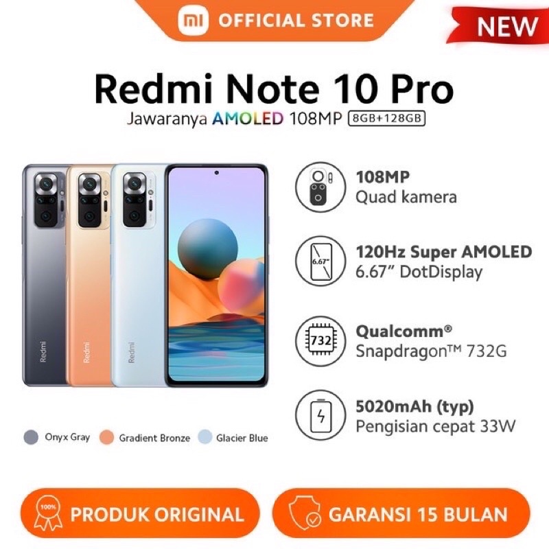 Jual Xiaomi Redmi Note 10 Pro Ram 8/128 Original 100% Garansi Resmi ...