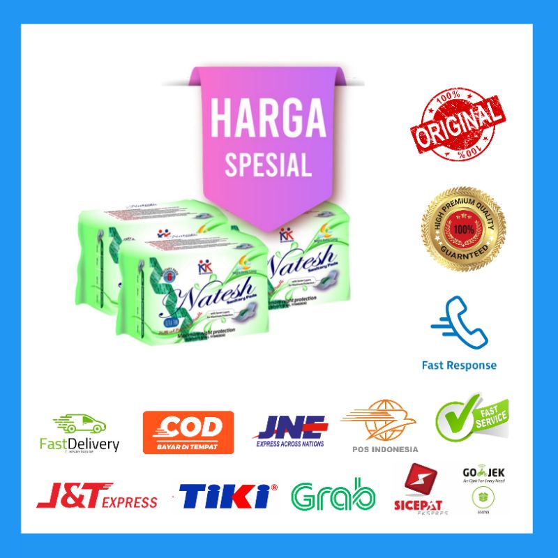 Jual PAKET HEMAT 3 Pembalut Herbal Natesh Extra Long Bebas Dioksin Nano ...