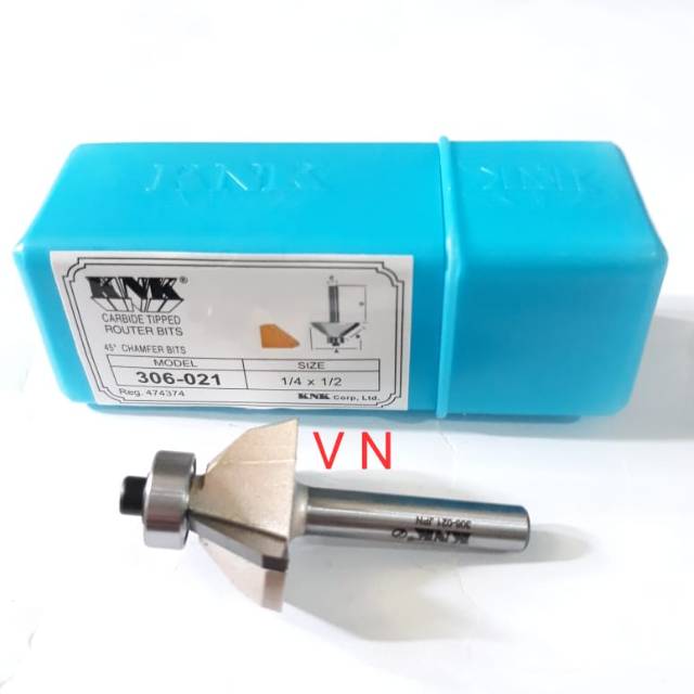 Jual Mata Router/Profil 12 mm ( 306-021 ) CHAMFER BITS 45 Derajat KNK ...