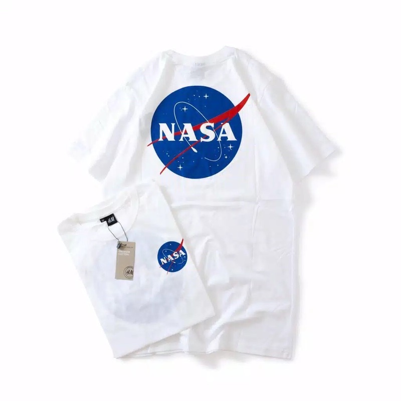 Jual Tshirt Nasa big logo white | Shopee Indonesia
