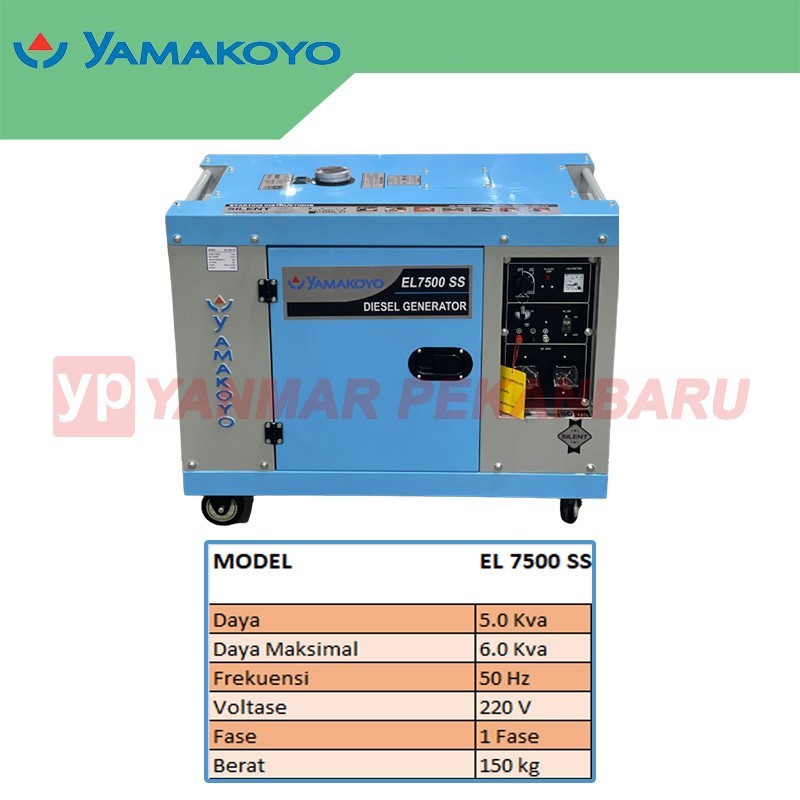 Jual GENSET SILENT / GENERATOR SET DIESEL 4000 WATT YAMAKOYO EL 7500 SS | Shopee Indonesia