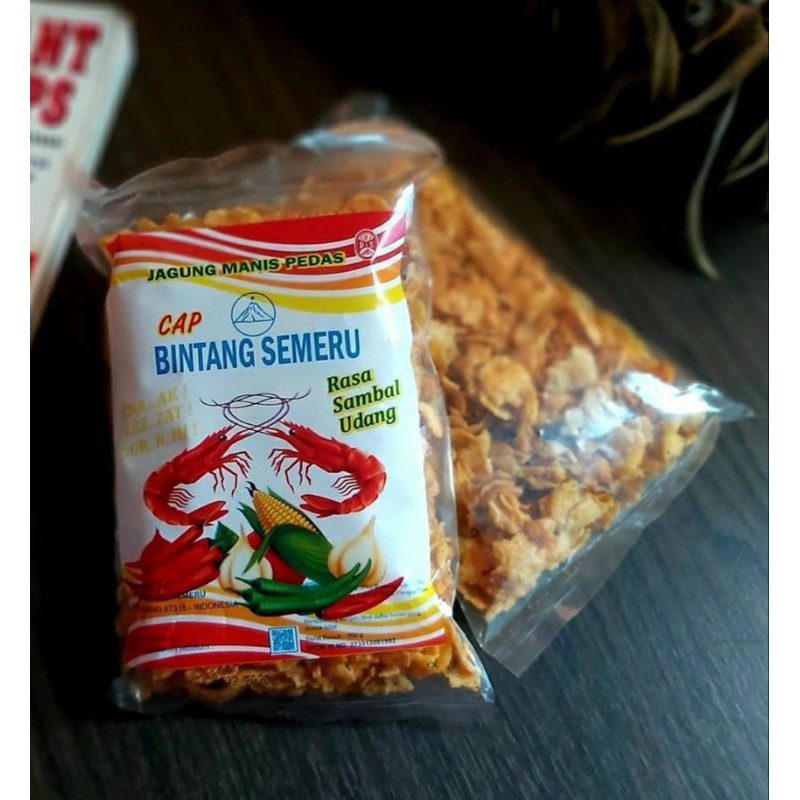 Jual cemilan jadul marning jagung cap bintang semeru rasa pedas manis ...