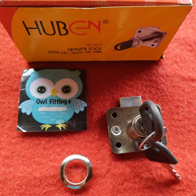 Jual Kunci Huben 16 mm BONUS Skrup Kunci Laci / Lemari Drawer Lock 16 ...