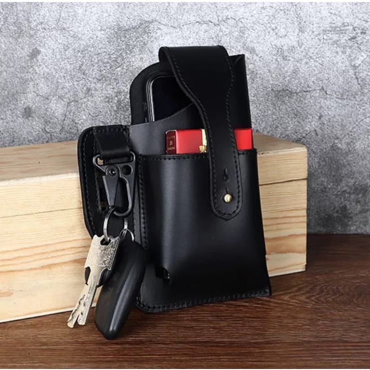 Jual ⭐⭐⭐⭐⭐ Dompet Hp Pinggang Kulit Sapi Asli Model Klasik, Dompet HP ...