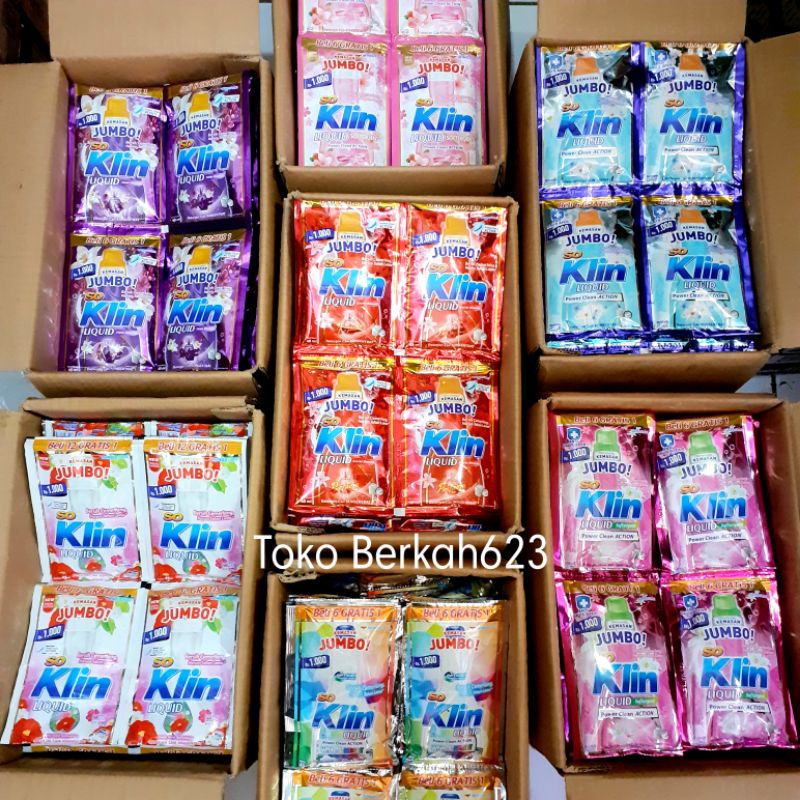 Jual SOKLIN LIQUID JUMBO 1 Renceng Isi 6 + 1 Sachet 1000 - Detergen ...