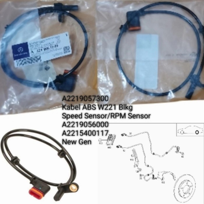 Jual Speed Sensor RPM Belakang W221 S300 Sensor Abs Mercedes Benz ...